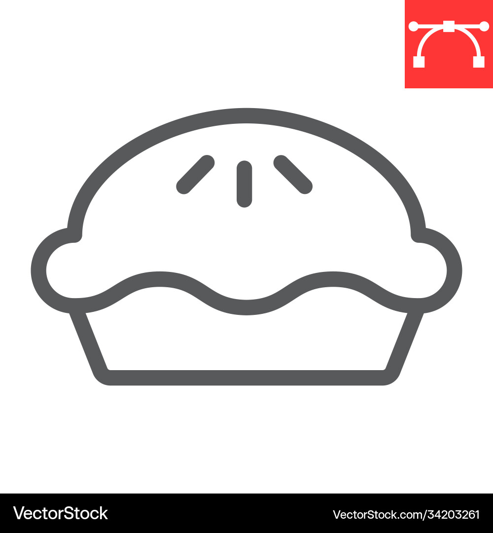 Pie line icon thanksgiving and bakery pumpkin Vector Image
