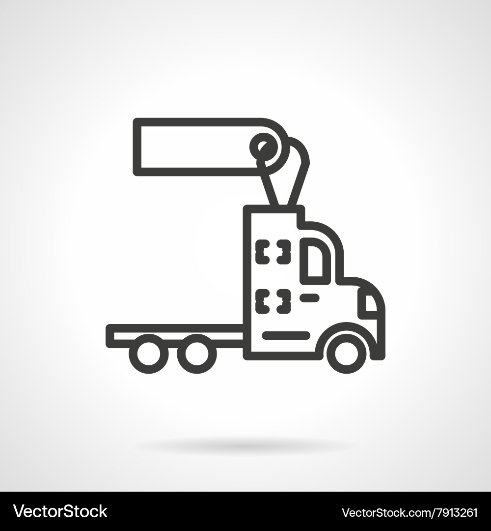 Trucks for rent black line design icon Royalty Free Vector