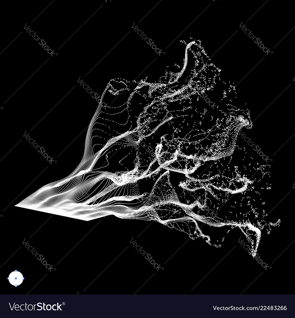 Array with dynamic emitted particles water splash Vector Image