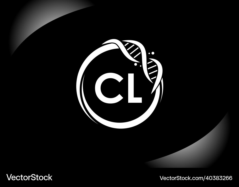Black letter cl monogram alphabet in a circle Vector Image