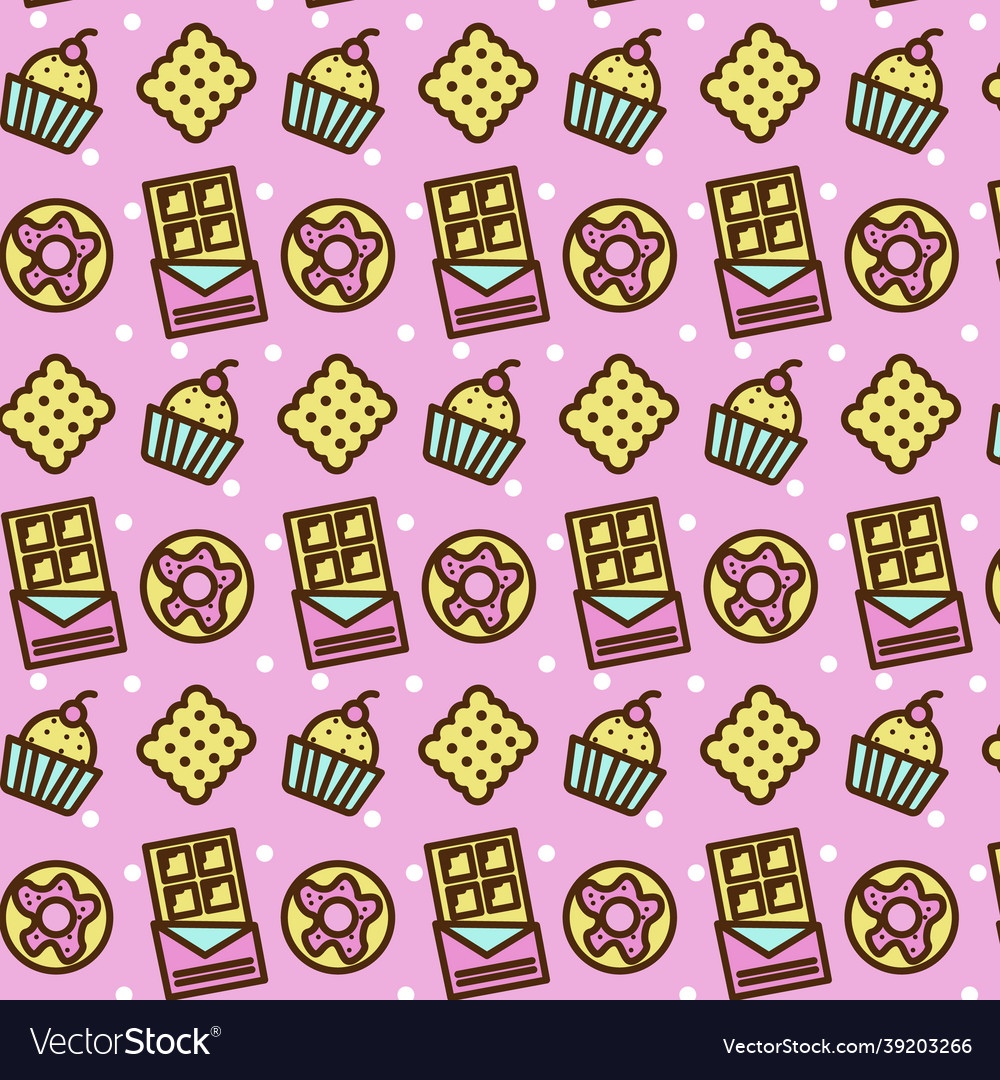 Chocolate cookie pattern Royalty Free Vector Image