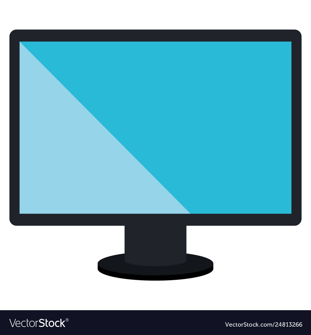 Computer display isolated icon Royalty Free Vector Image