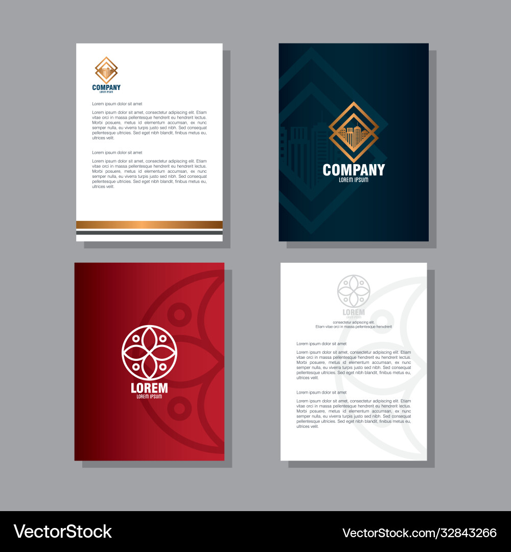 Corporate identity brand mockup folders Royalty Free Vector