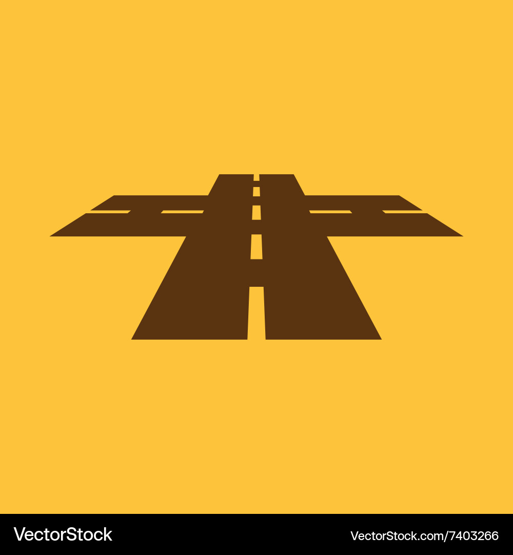 Crossroads icon crossway and crossing Royalty Free Vector