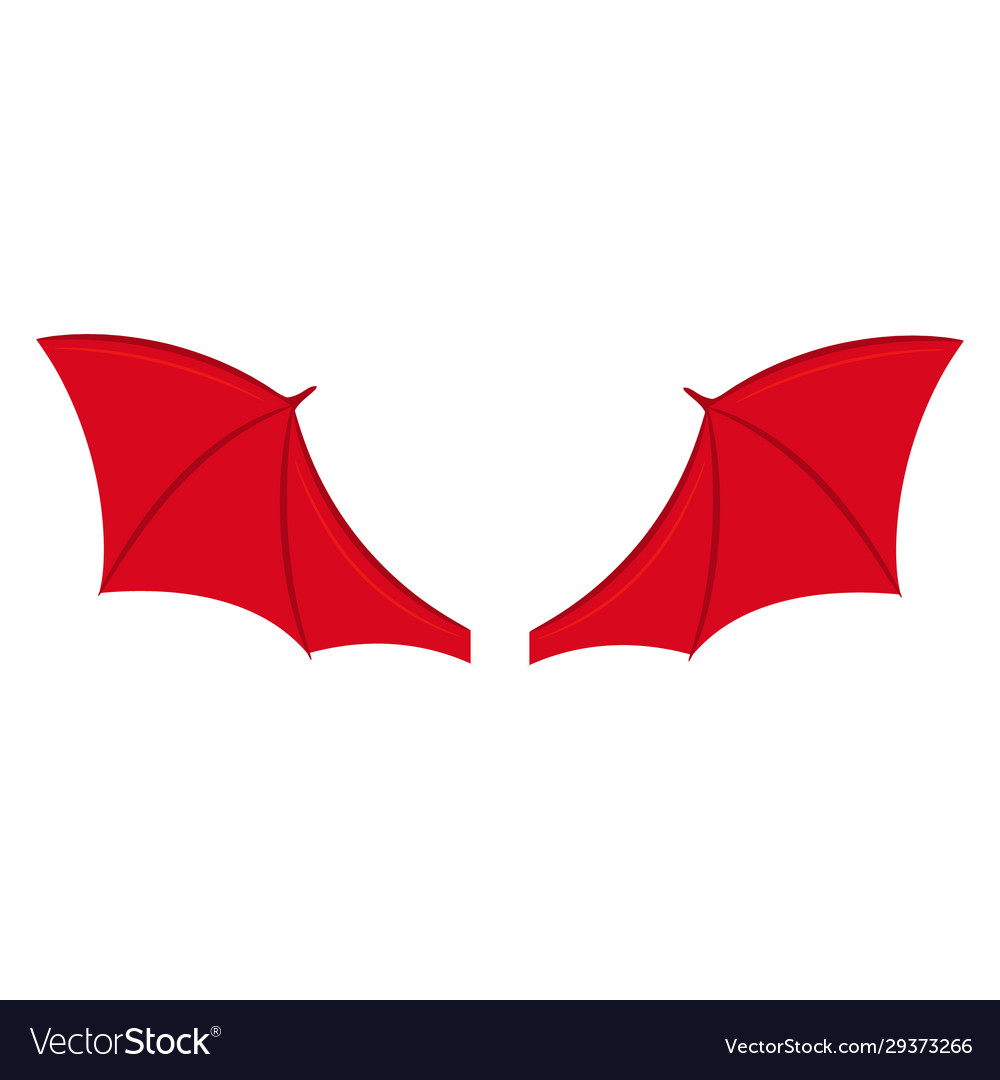 Devil wings icon flat Royalty Free Vector Image