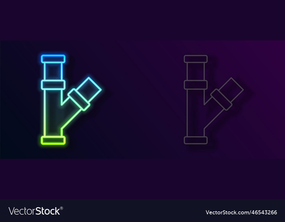 Glowing neon line industry metallic pipe icon Vector Image
