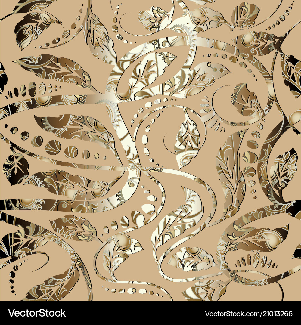 Gold vintage ornamental seamless pattern ornate Vector Image