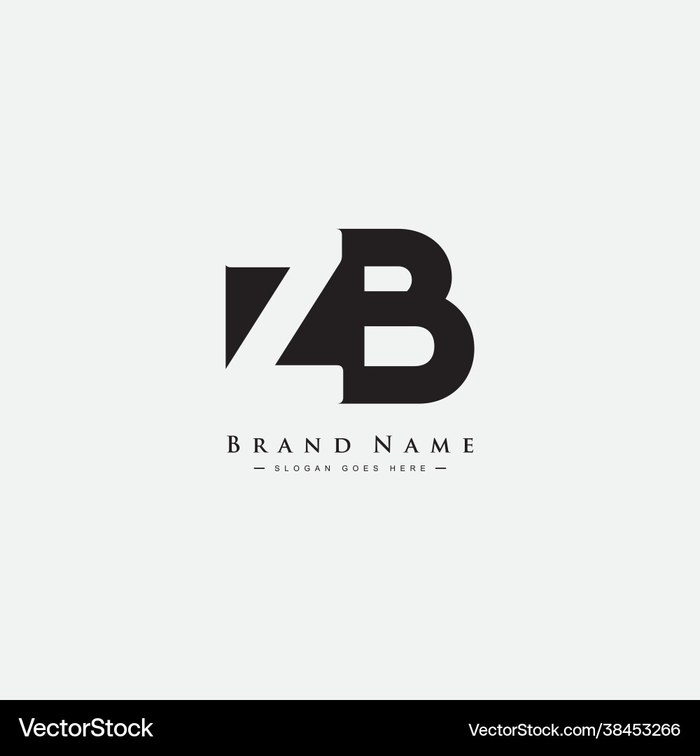 Initial letter zb logo - minimal business logo Vector Image