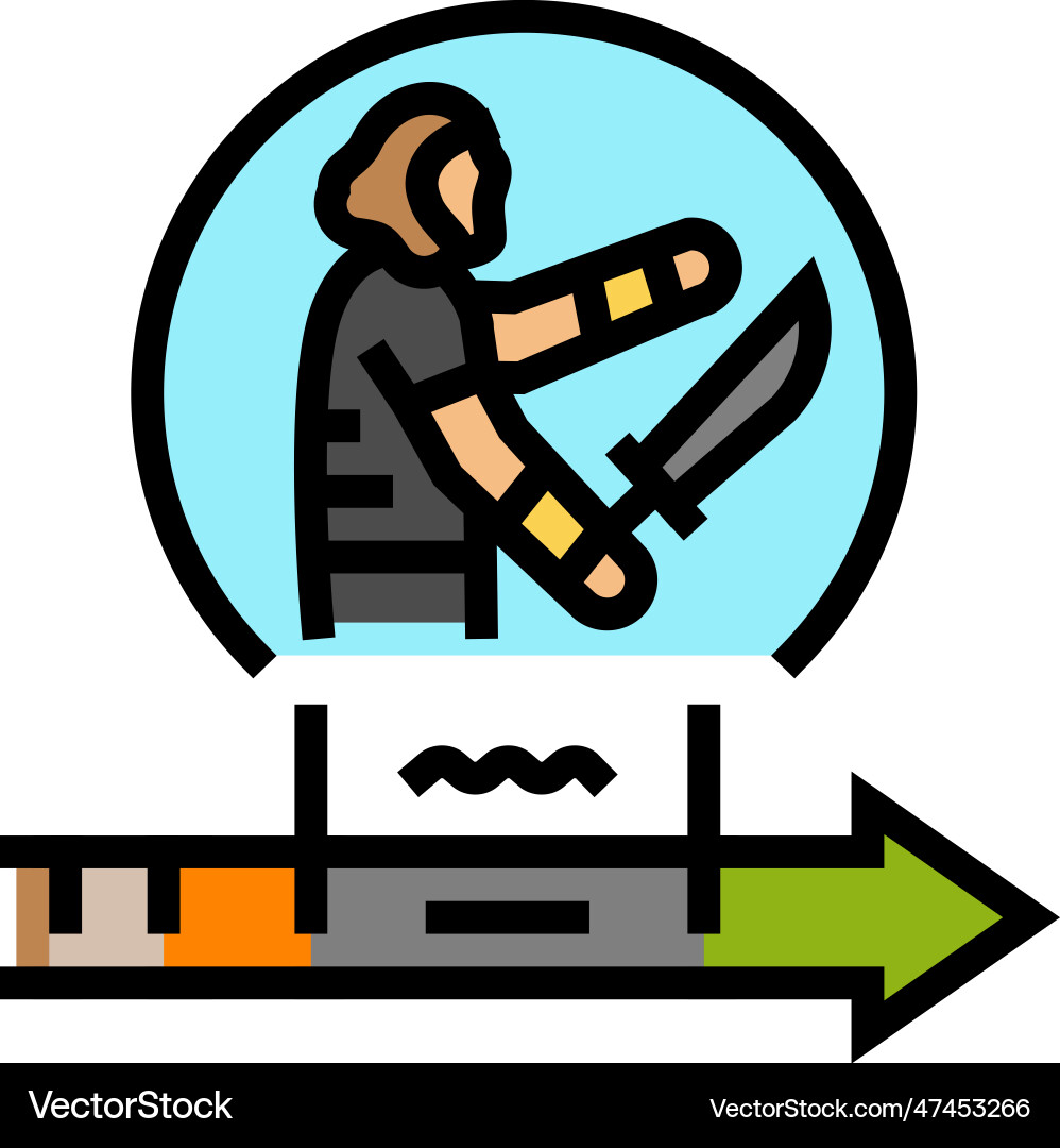 Iron age human evolution color icon Royalty Free Vector