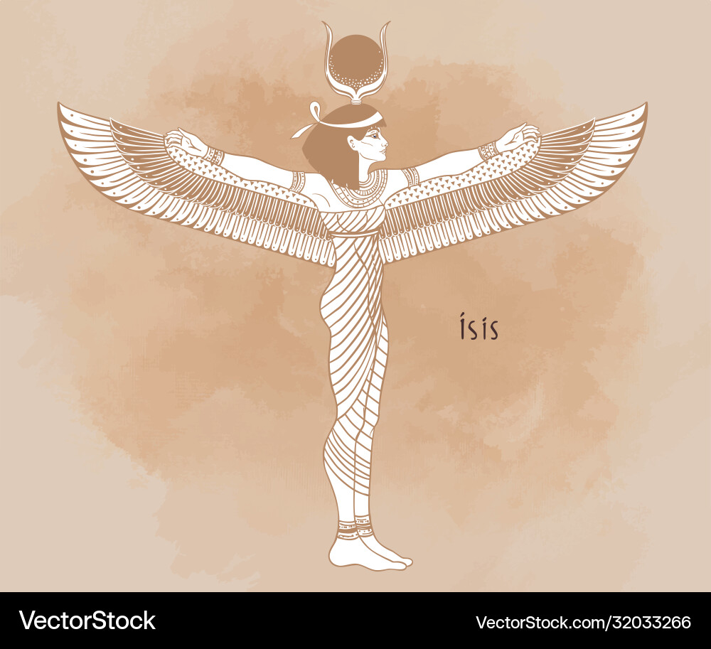 Isis goddess life and magic in egyptian Royalty Free Vector