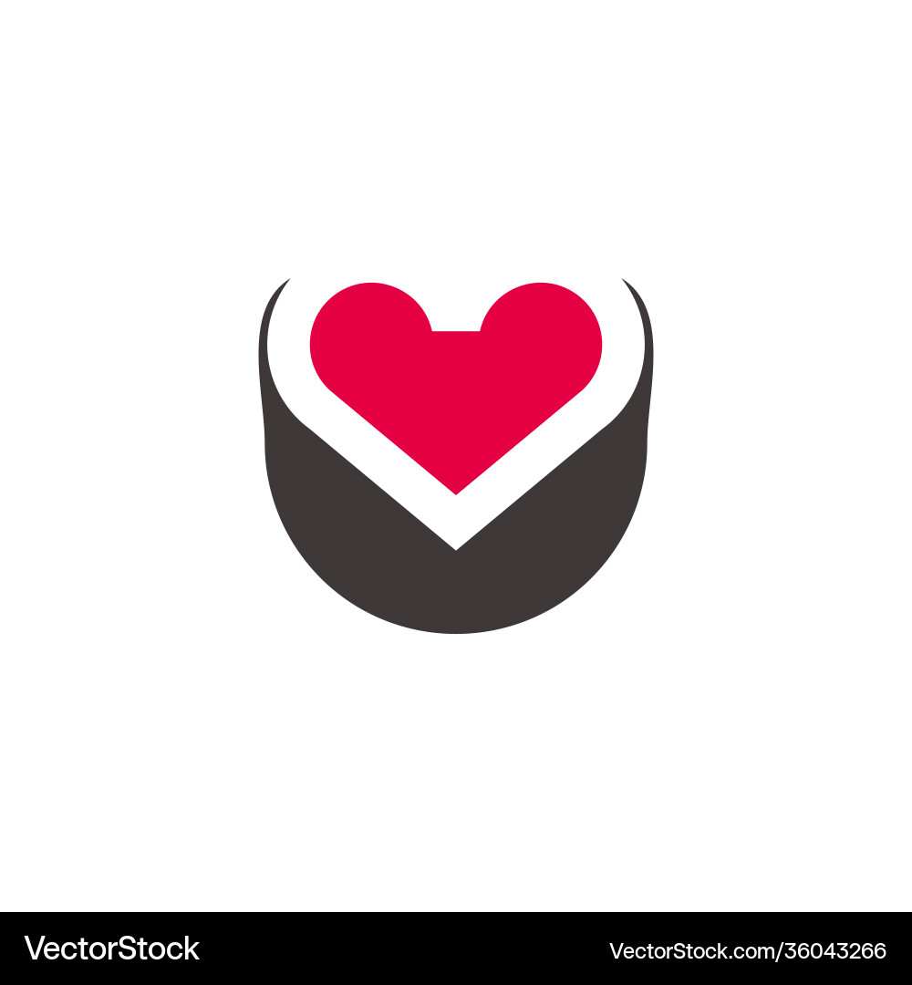 Love cake abstract geometric design symbol Vector Image