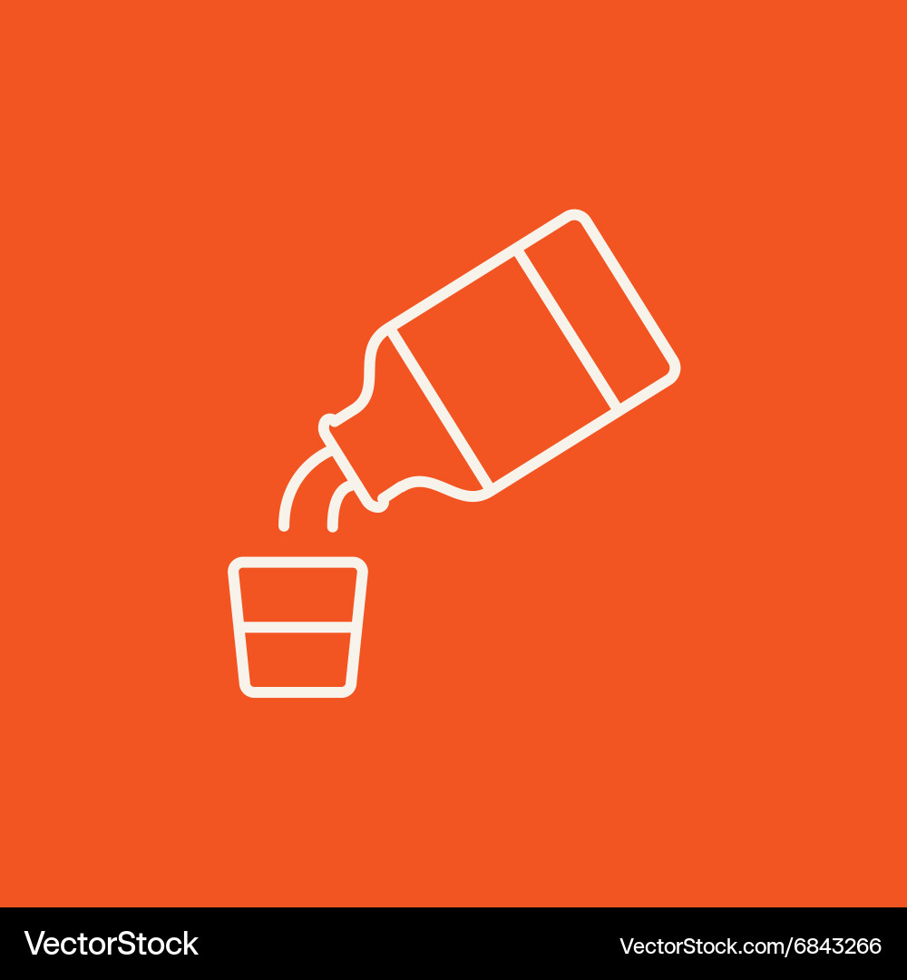 Medicine and measuring cup line icon Royalty Free Vector