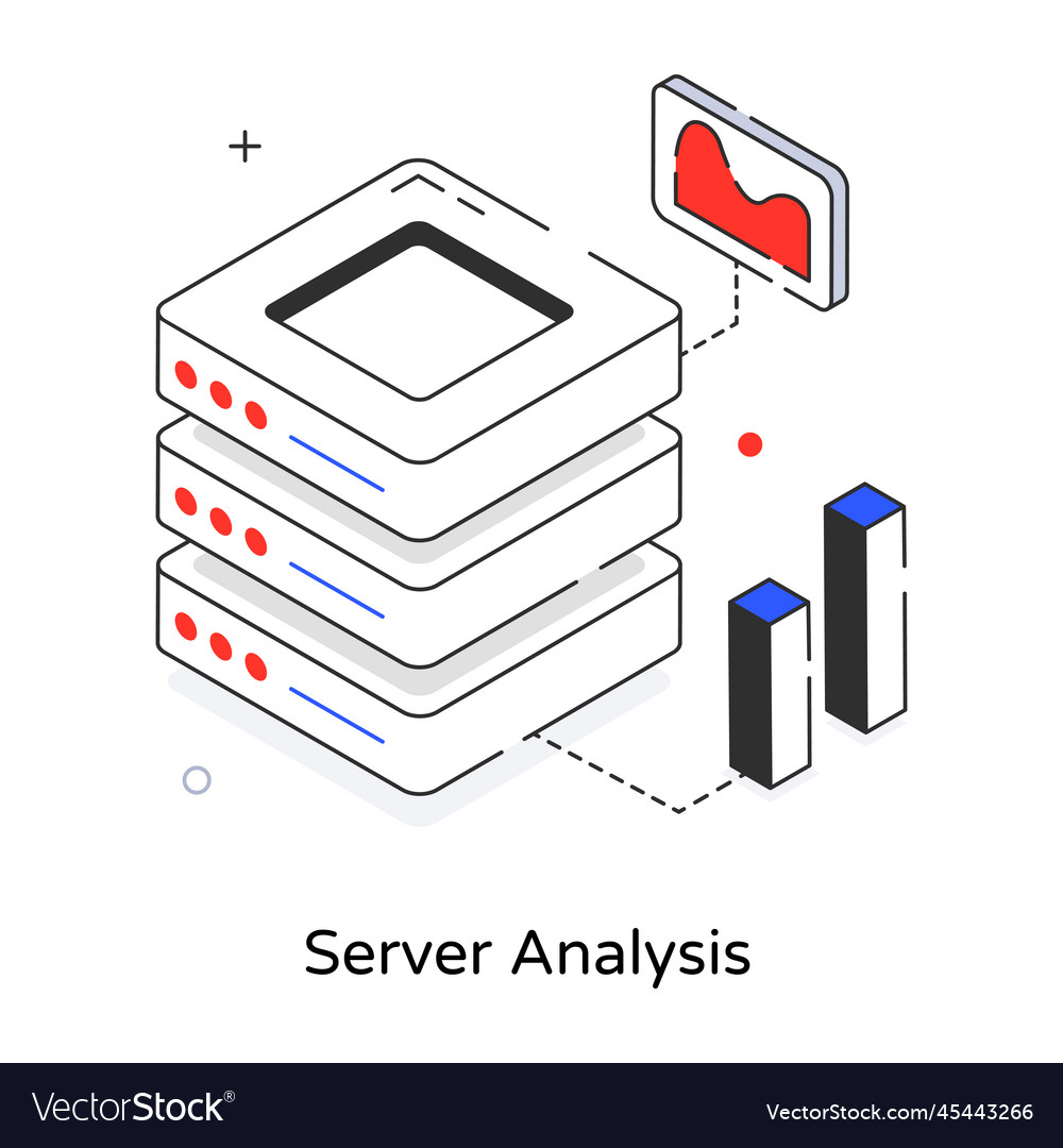 Server analysis Royalty Free Vector Image - VectorStock