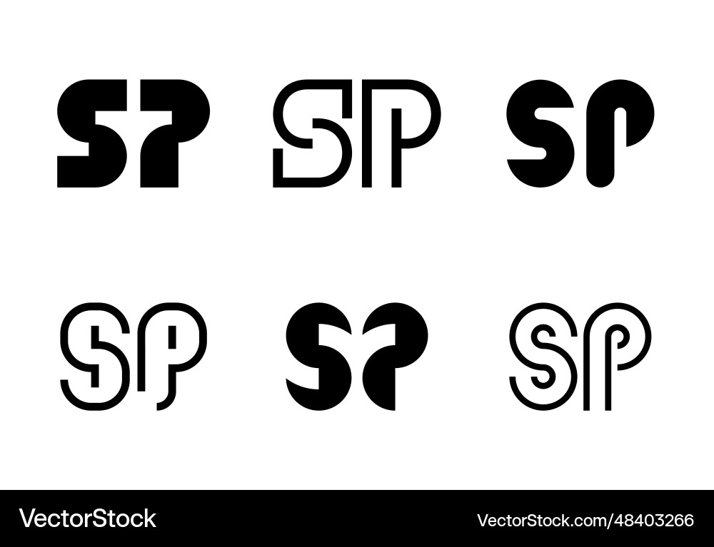 Set of letter sp logos Royalty Free Vector Image