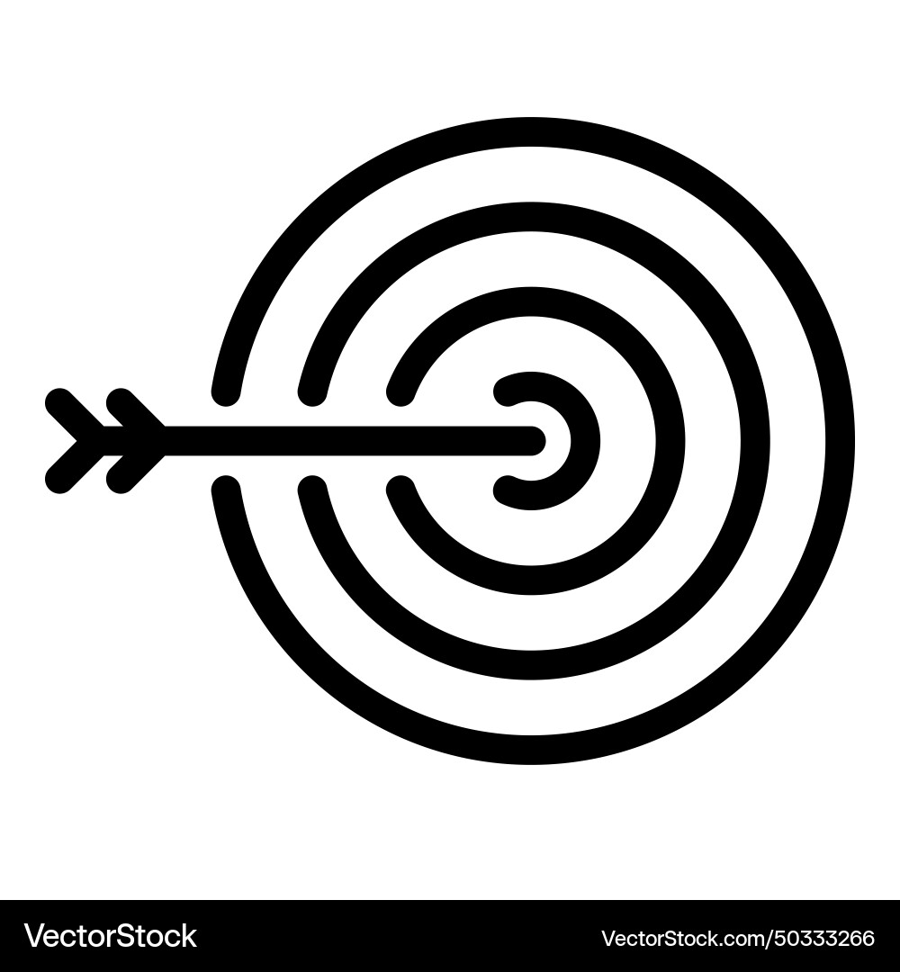 Target business flat icon isolated on white Vector Image