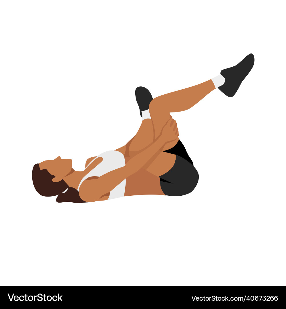 Woman doing gluten stretch exercise Royalty Free Vector