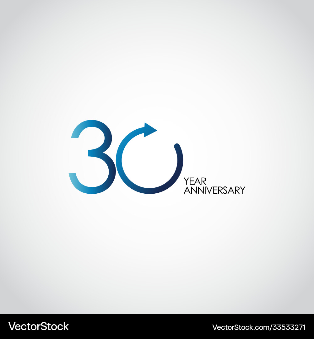 30 year anniversary template design Royalty Free Vector