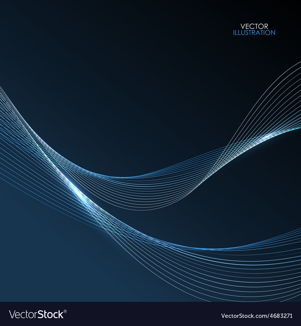 Abstract blue waves - data stream concept Vector Image