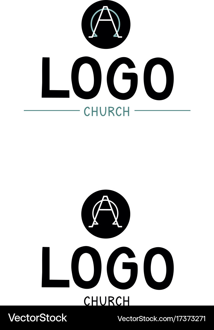 Church logo with alpha and omega Royalty Free Vector Image