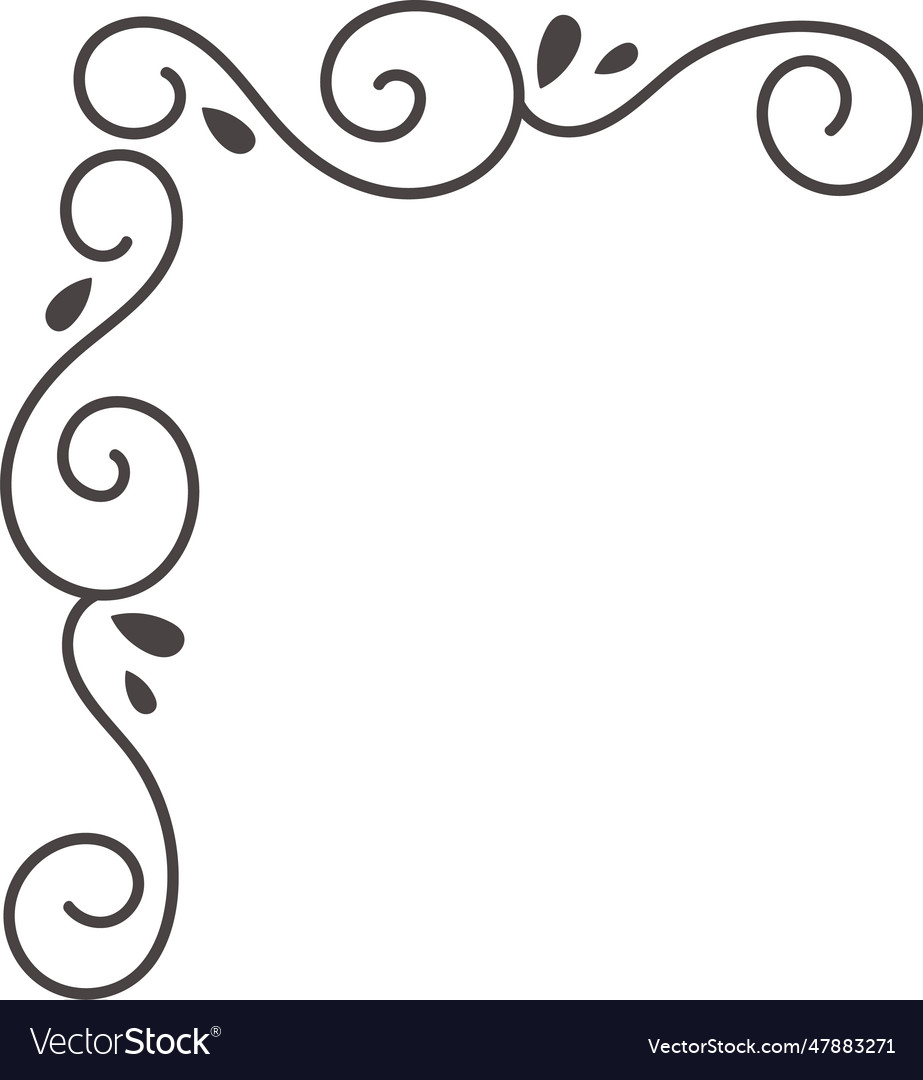 Corner border calligraphy line Royalty Free Vector Image