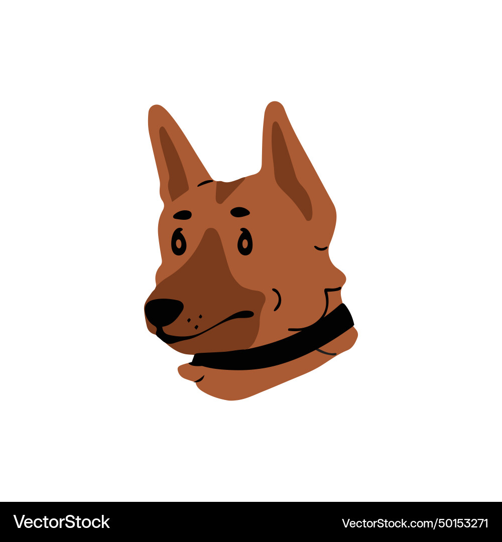 Cute german shepherd avatar adorable face Vector Image