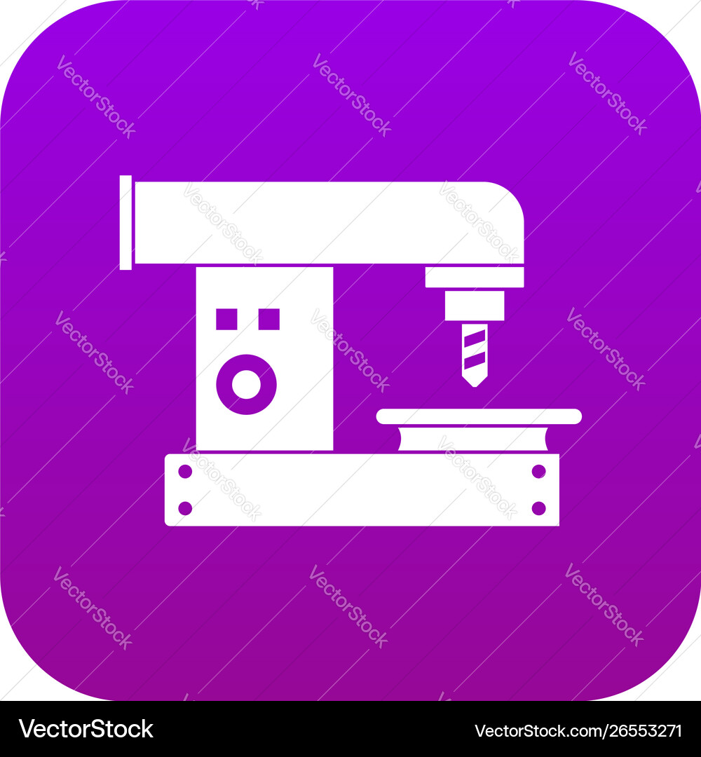 Drilling machine icon digital purple Royalty Free Vector