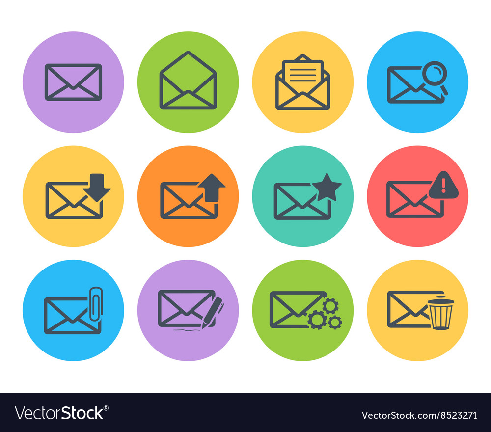 Email icon set Royalty Free Vector Image - VectorStock