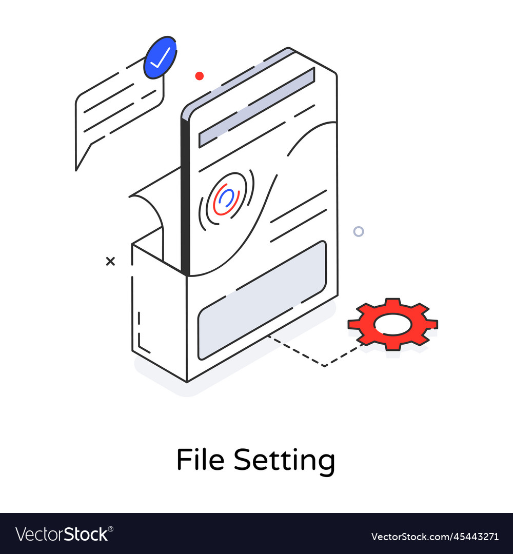 File setting Royalty Free Vector Image - VectorStock