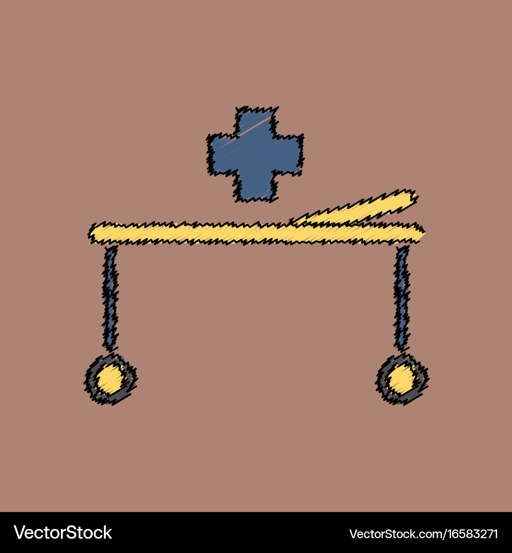 Flat shading style icon medical stretcher Vector Image