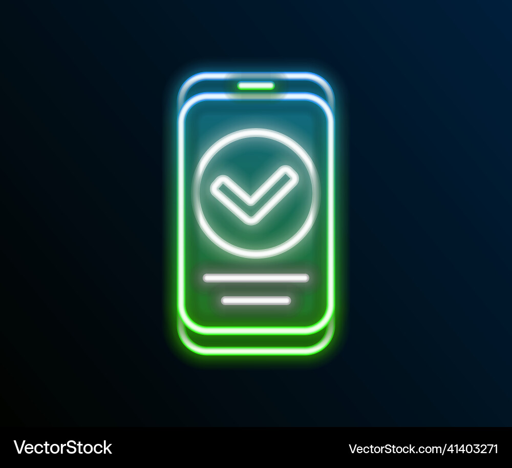 Glowing neon line smartphone mobile phone icon Vector Image