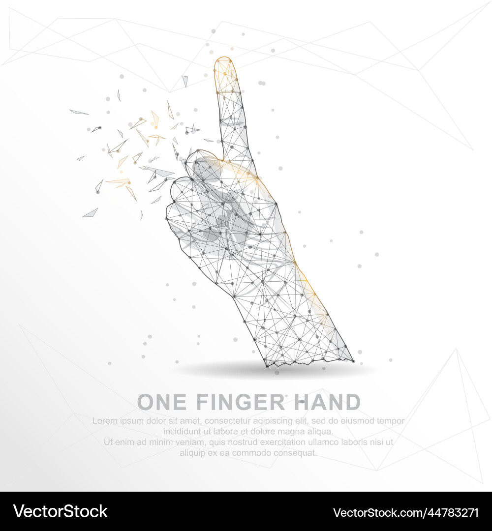 Hand one finger digitally drawn in the form Vector Image
