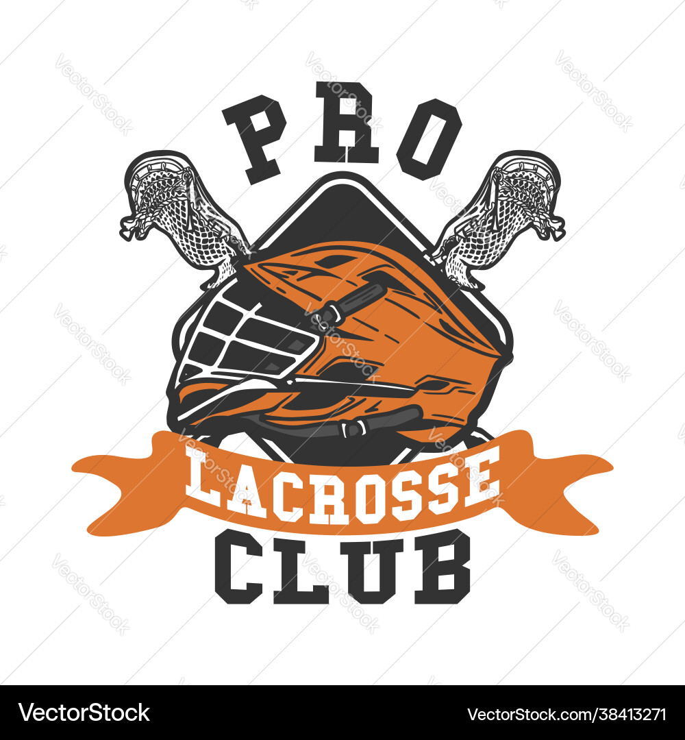 Logo design pro lacrosse club with helm Royalty Free Vector