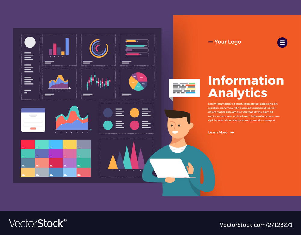 Mock-up design website flat concept Royalty Free Vector