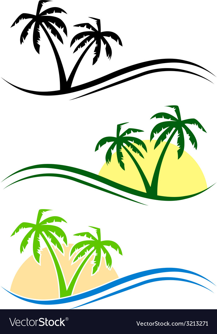 Palms set Royalty Free Vector Image - VectorStock