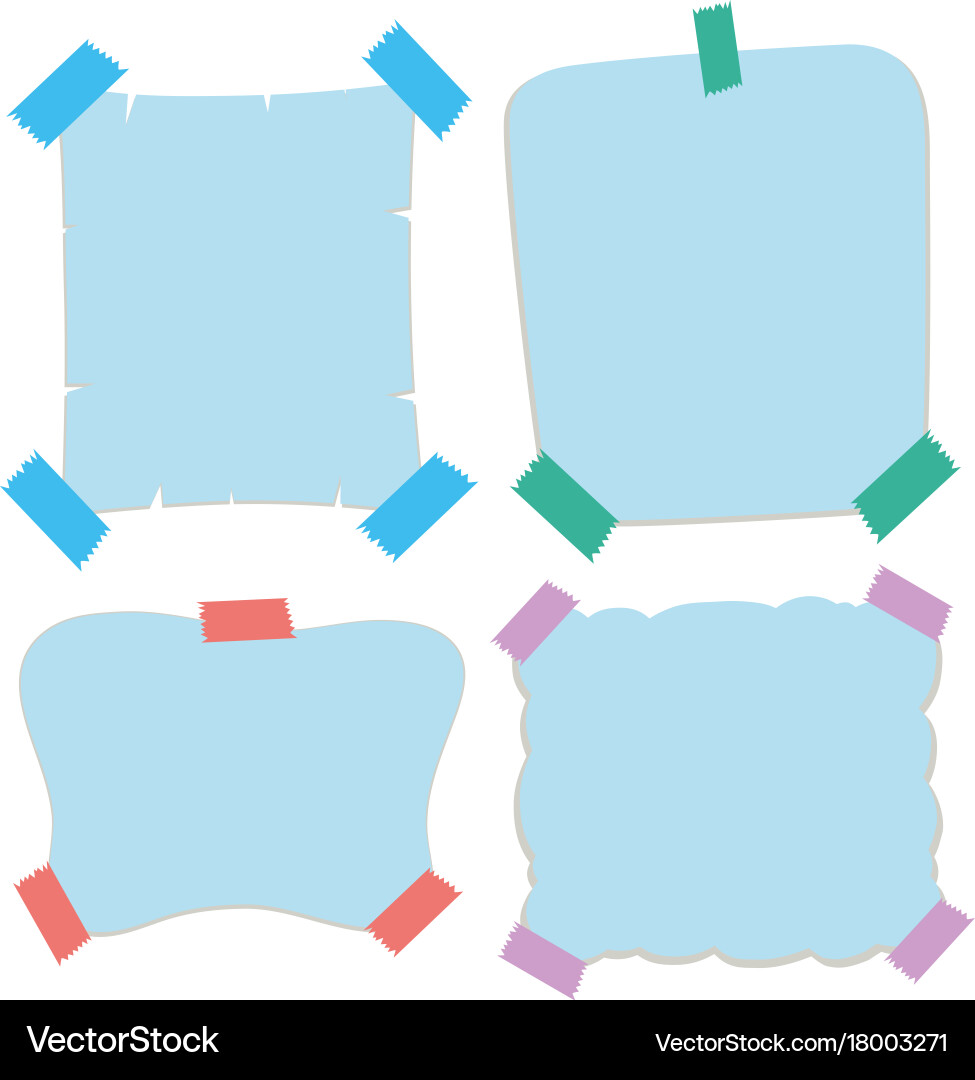 Paper templates in blue color Royalty Free Vector Image