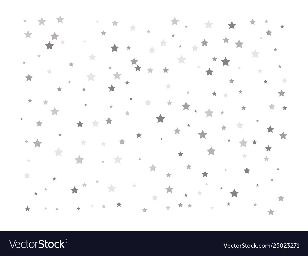 Random Falling Silver Stars Royalty Free Vector Image