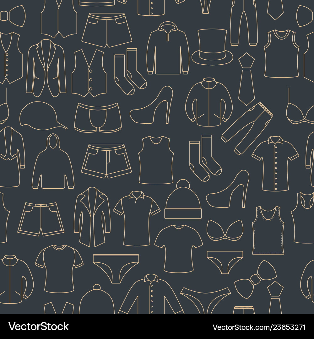 Seamless pattern from a set of clothes icons Vector Image