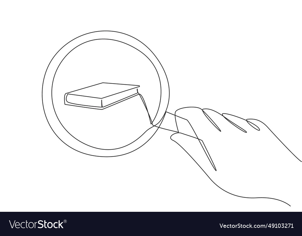 Single one line drawing of big hand holding Vector Image