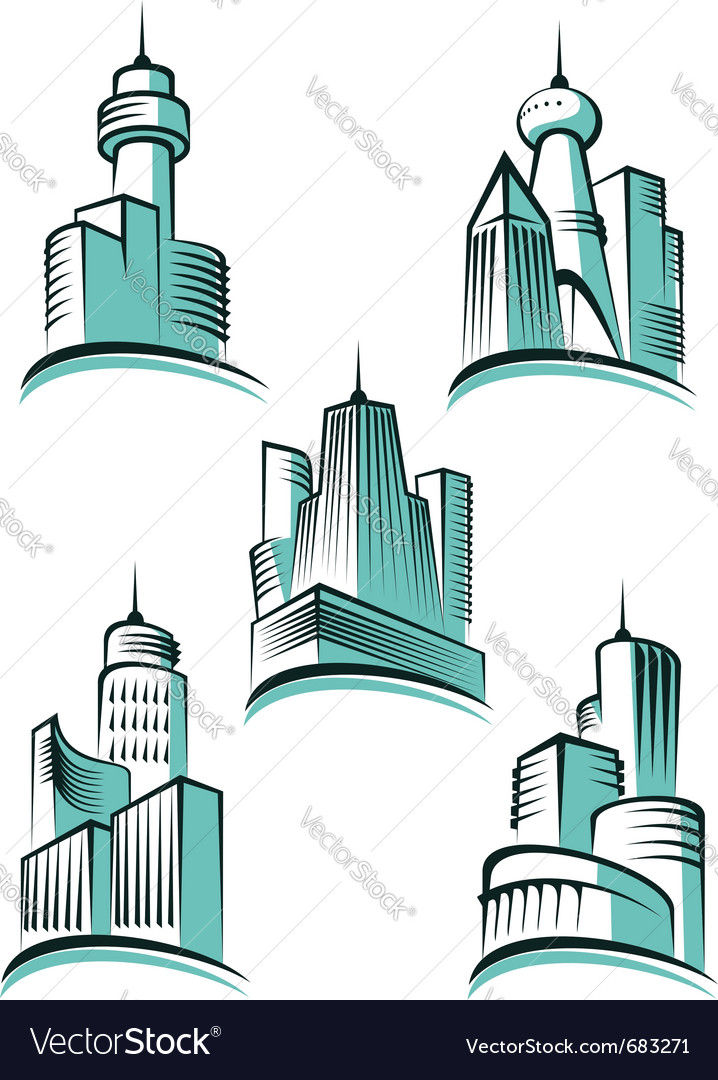 Skyscraper logos Royalty Free Vector Image - VectorStock