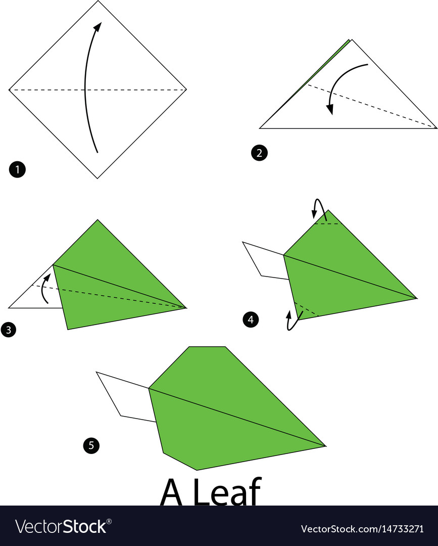 Step by instructions how to make origami Vector Image