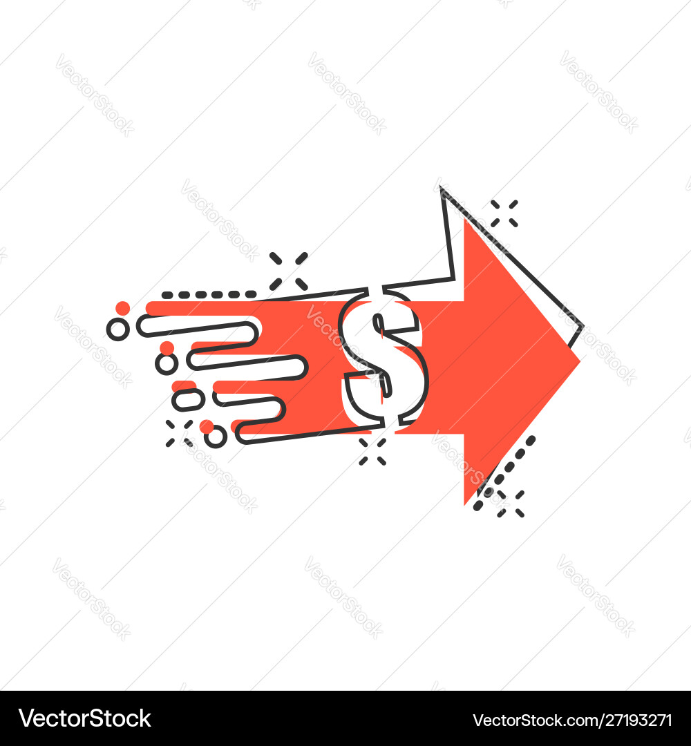 Transfer money icon in comic style dollar cartoon Vector Image
