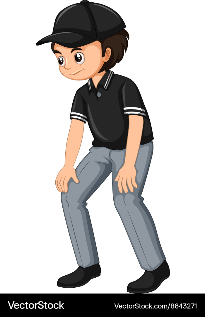 Umpire in black shirt Royalty Free Vector Image