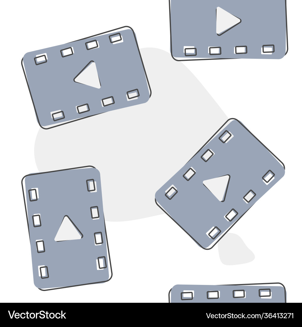 Video play icon play cartoon style Royalty Free Vector Image