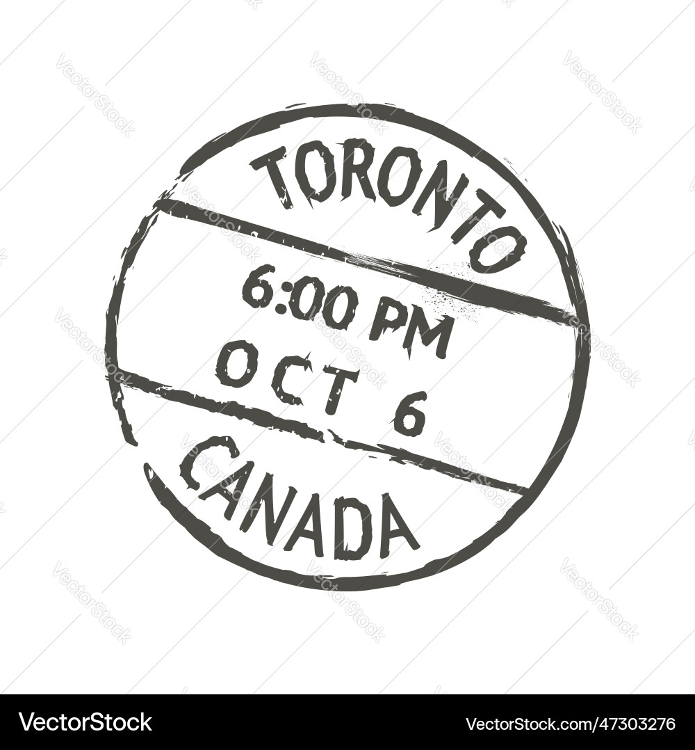 Canada toronto postage and grungy postal stamp Vector Image