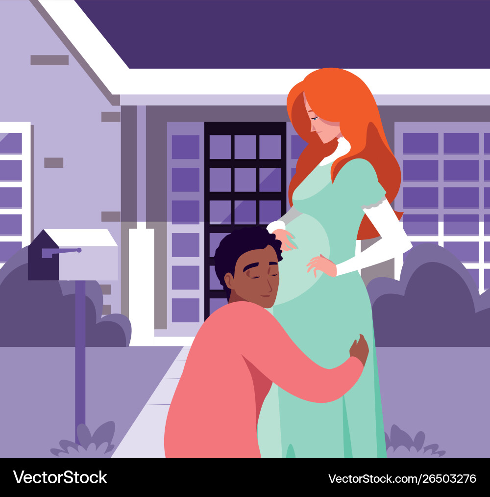 Couple pregnancy and maternity design Royalty Free Vector