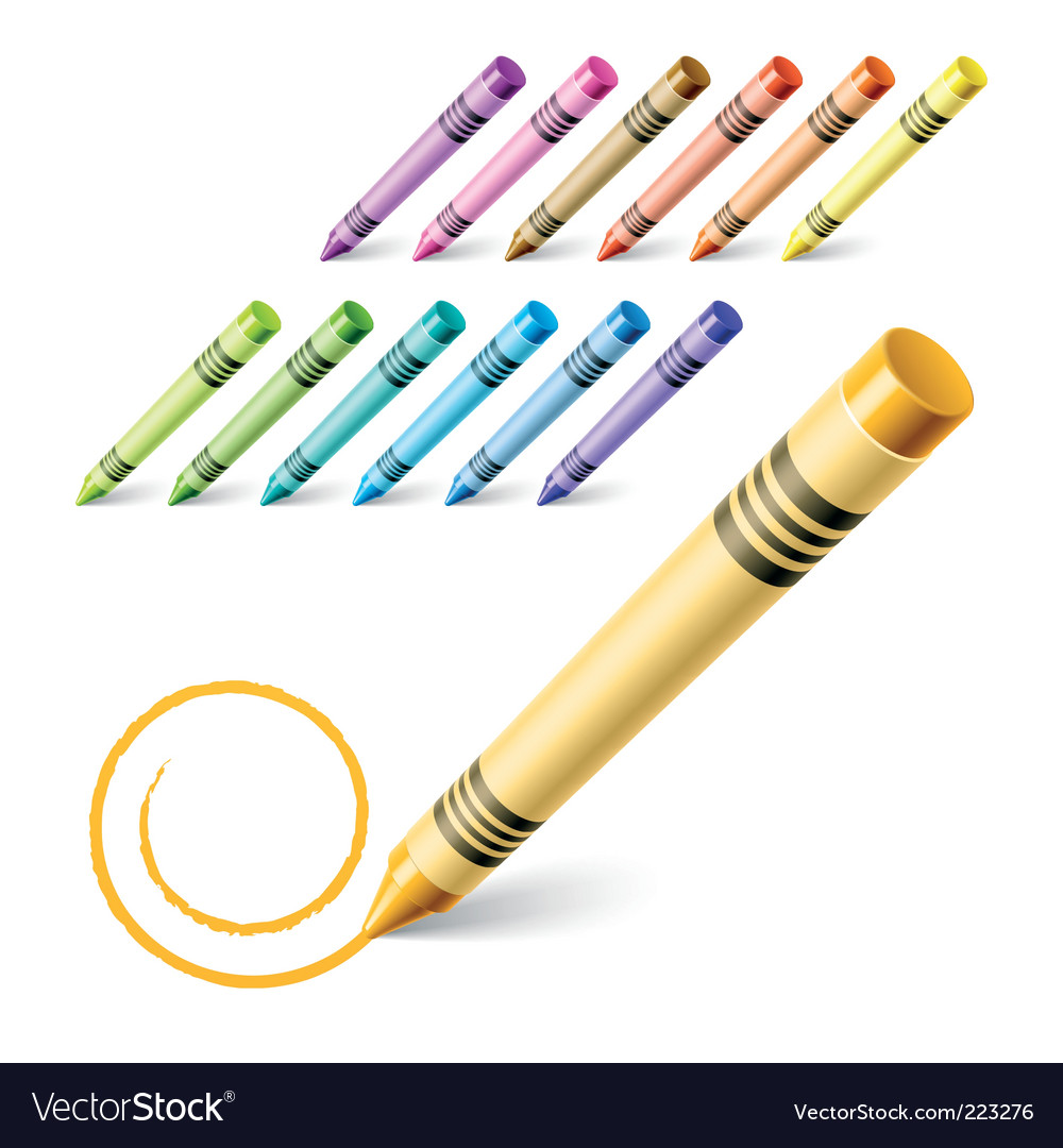 Drawing crayons Royalty Free Vector Image - VectorStock