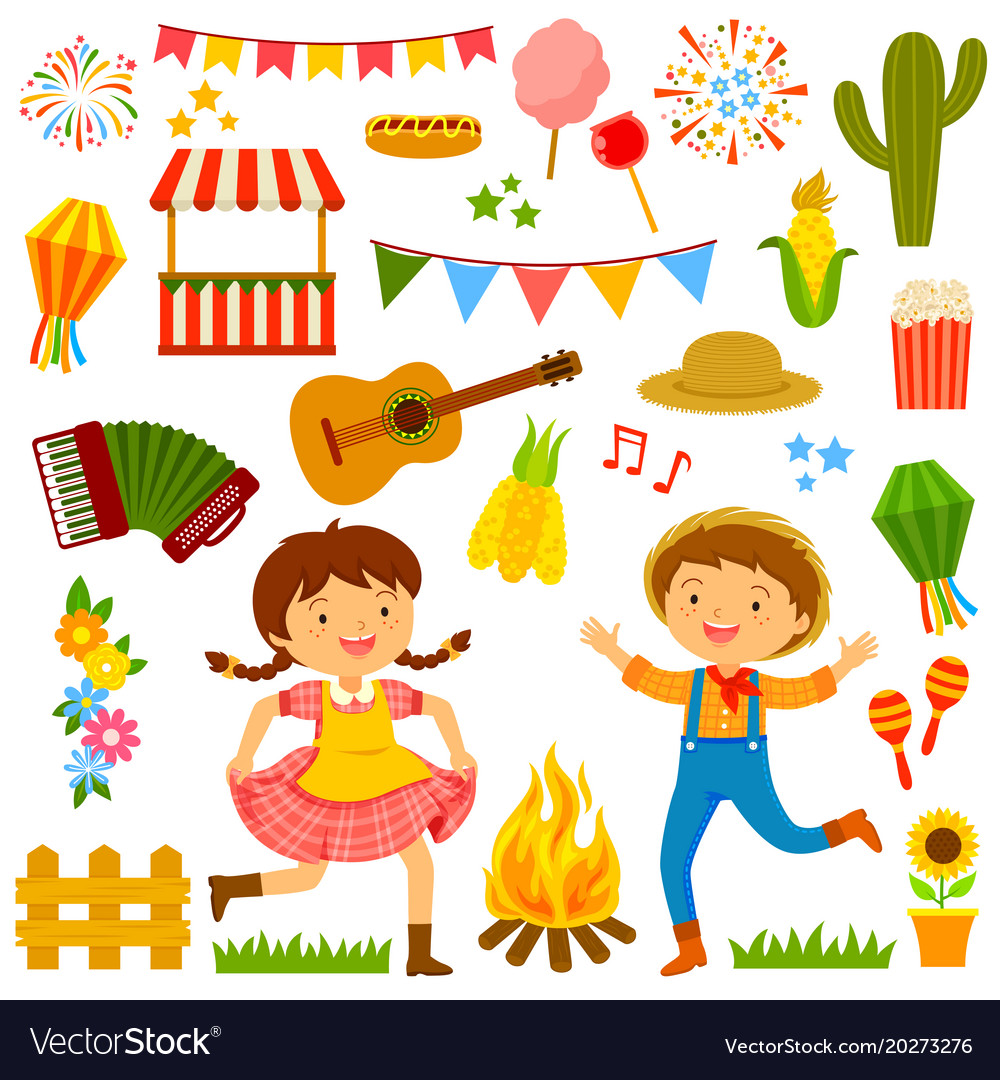 Festa junina cartoons set Royalty Free Vector Image Festa junina cartoons set Royalty Free Vector Image