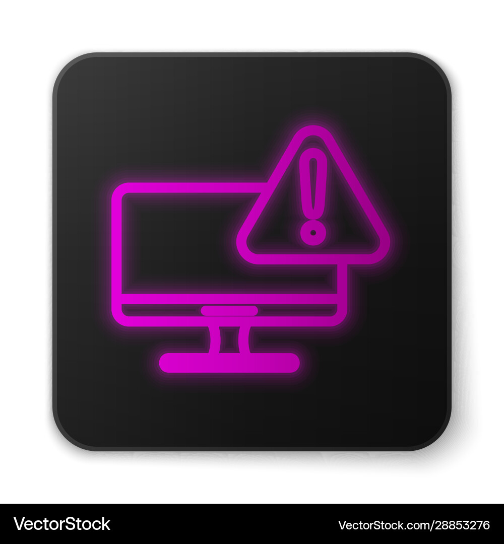 Glowing neon line computer monitor Royalty Free Vector Image