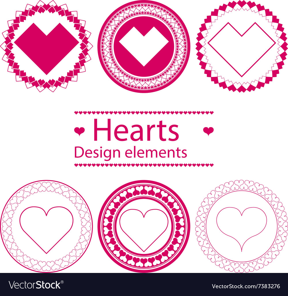 Hearts design elements Royalty Free Vector Image