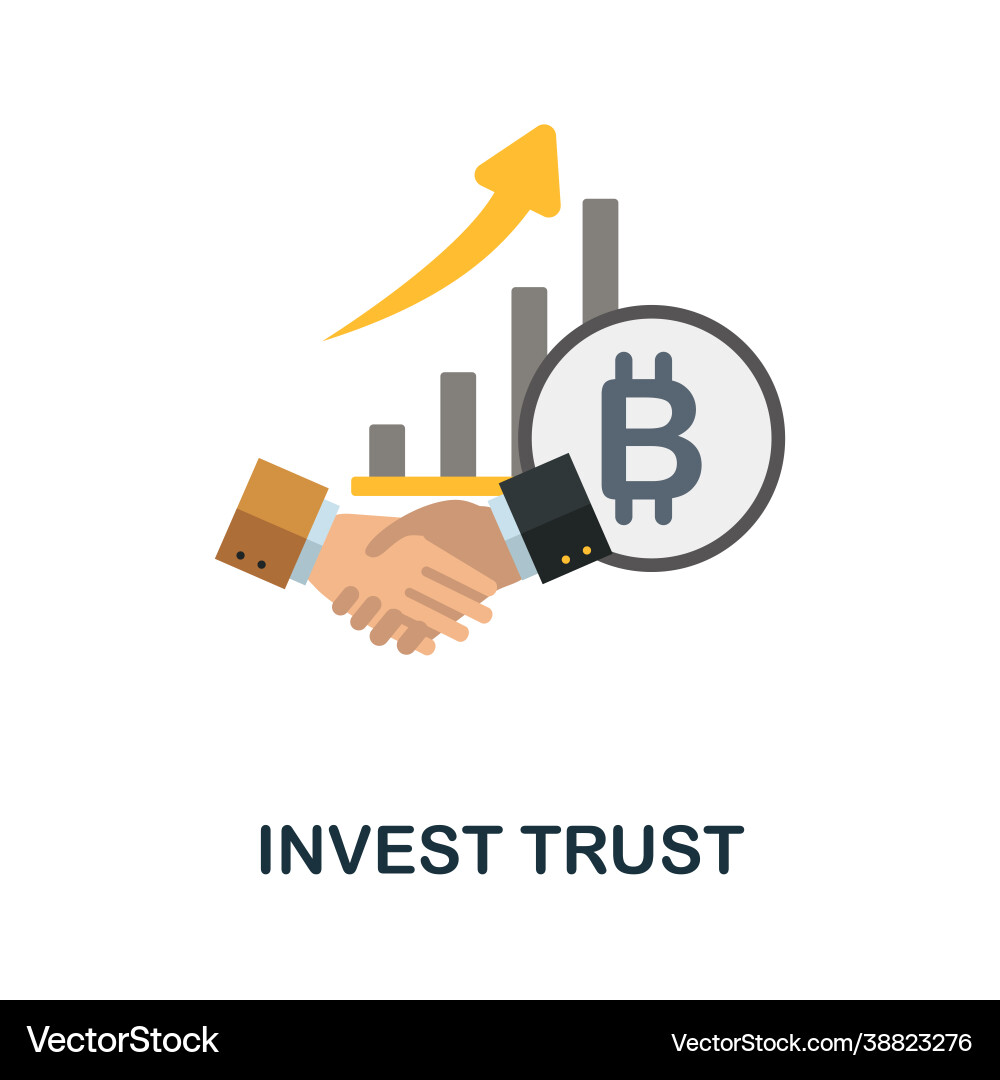 Invest trust flat icon colored sign from Vector Image